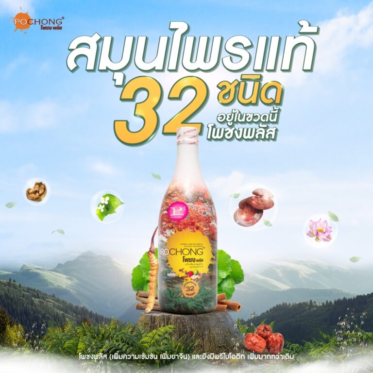 โพชง น้ำสมุนไพรและพฤษชาติ 32 ชนิด - Pochong เครื่องดื่มน้ำสมุนไพร