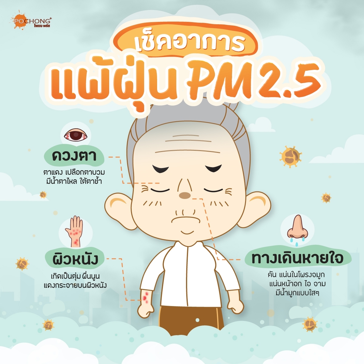 เช็คอาการแพ้ฝุ่น PM 2.5 - Pochong เครื่องดื่มน้ำสมุนไพร